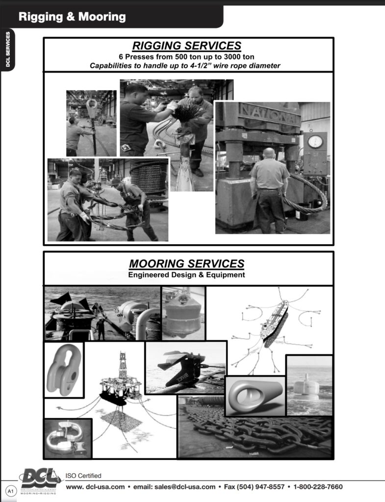 Full List of DCL's Services - DCL Mooring & Rigging